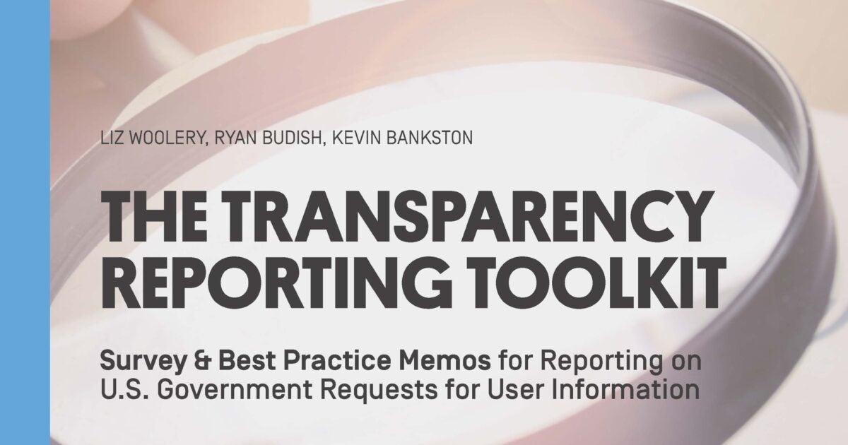 New Berkman report curates best practices in transparency reporting ...