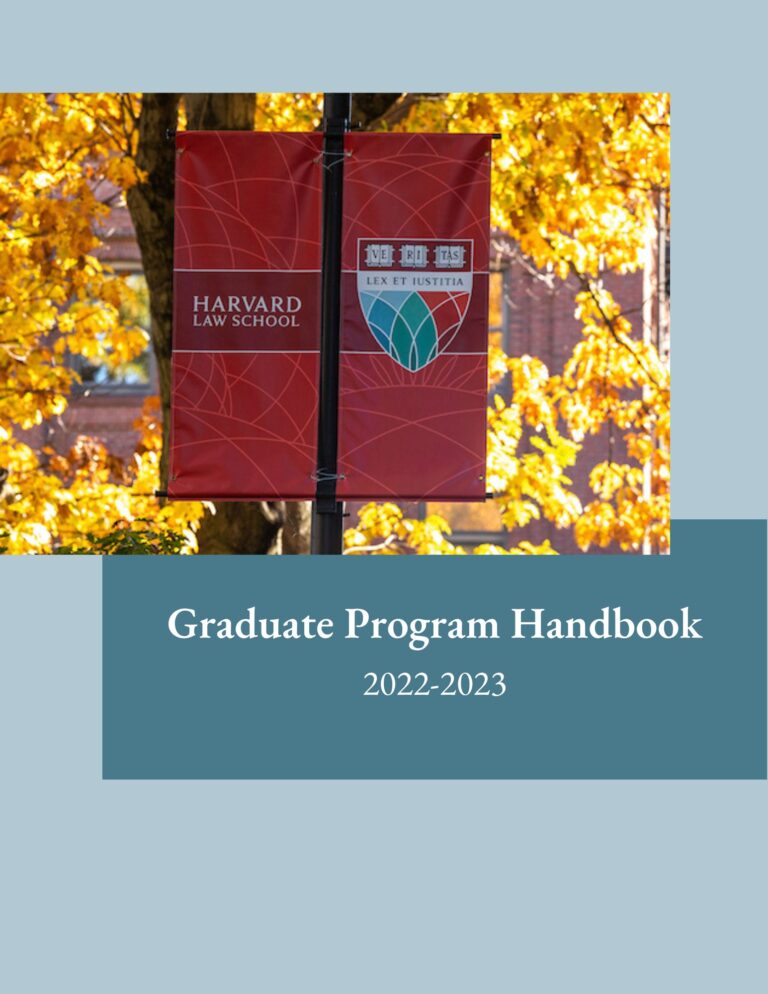 Graduate Program Handbook — The Graduate Program - Harvard Law School ...