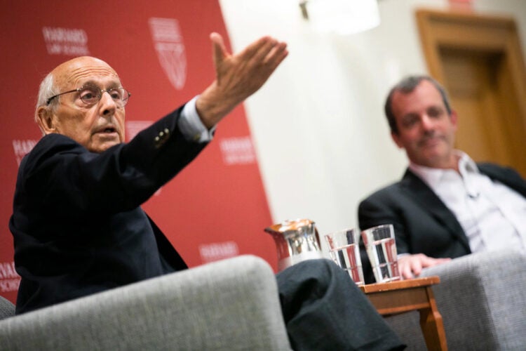 Breyer offers advice on being on losing side - Harvard Law School ...