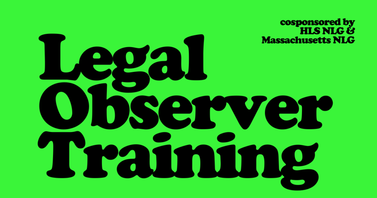 Legal Observer Training - Harvard Law School | Harvard Law School