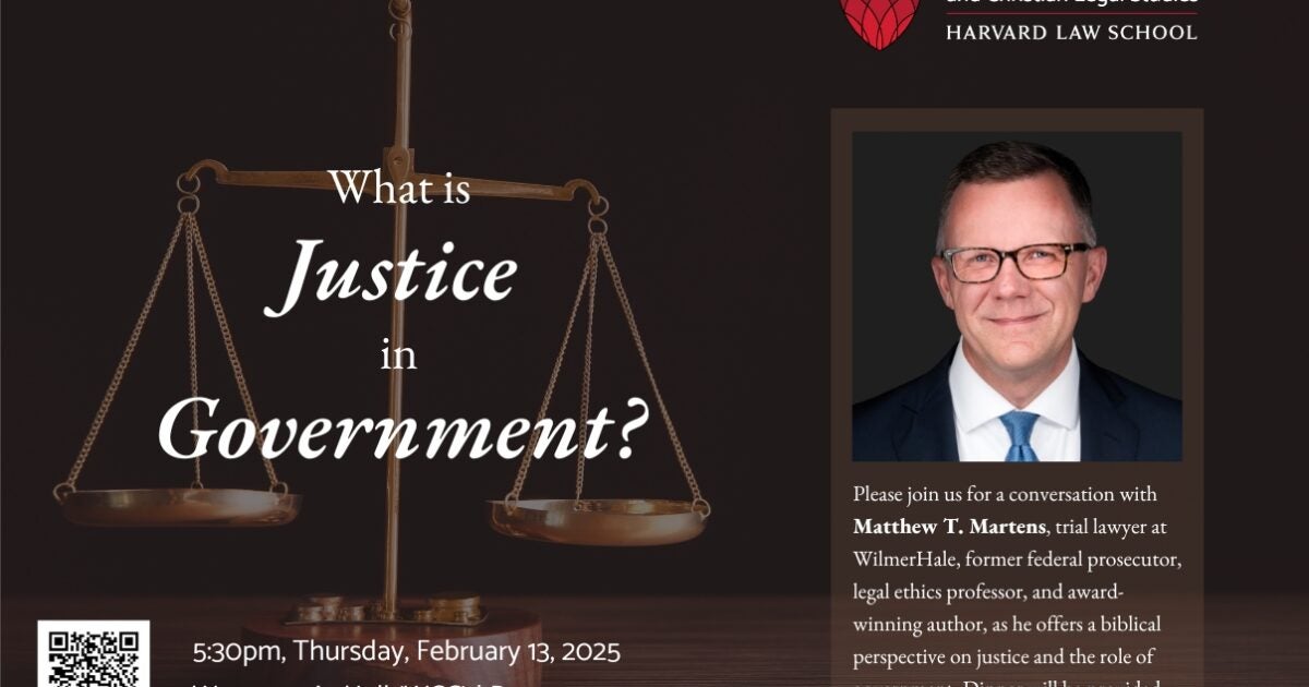 "What is Justice in Government?" Dinner and Lecture with Mr. Matthew ...
