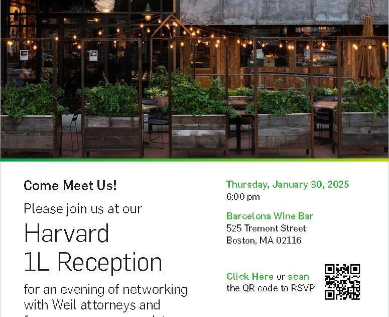 Weil 1L Reception @ Barcelona Wine Bar - Harvard Law School | Harvard ...