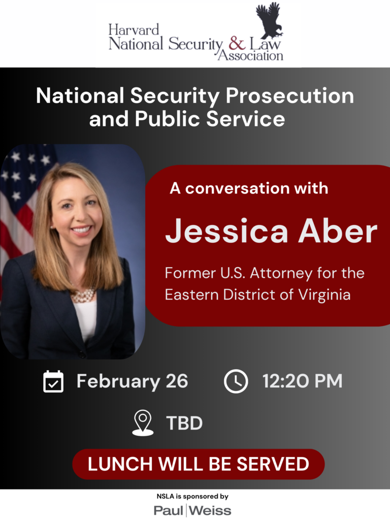 National Security Prosecution and Public Service - Harvard Law School ...