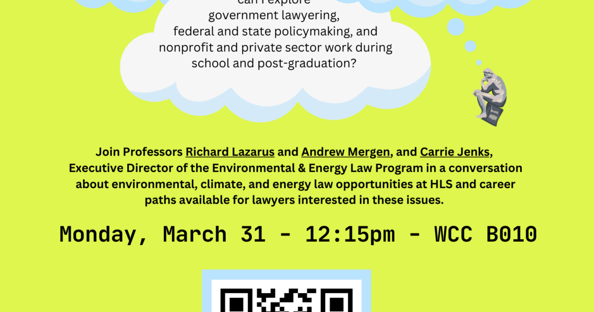 Environmental, Climate, and Energy Law at HLS and Beyond - Harvard Law ...
