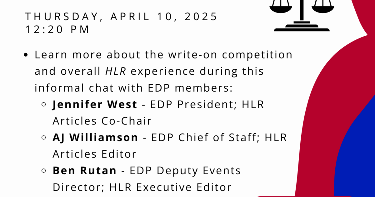 Lunch conversation: EDP x Harvard Law Review - Harvard Law School ...