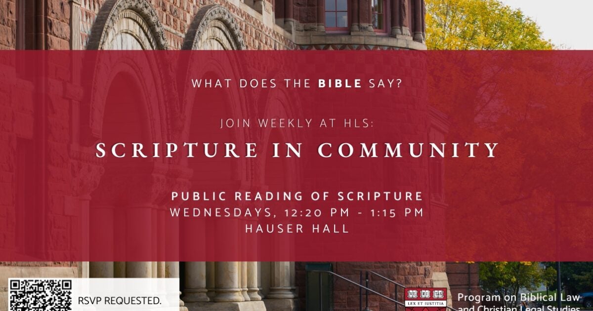 Scripture in Community: Public Reading of Scripture - Harvard Law ...