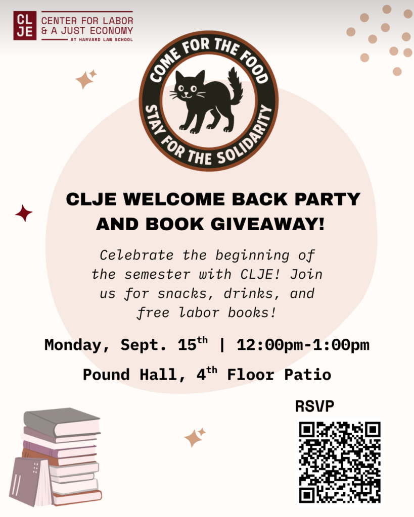 CLJE Welcome Back Party and Book Giveaway! - Harvard Law School ...