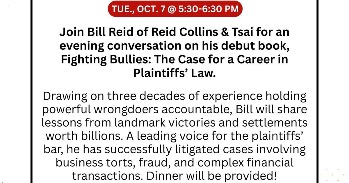Fighting Bullies: The Case for a Career in Plaintiffs’ Law - Harvard ...