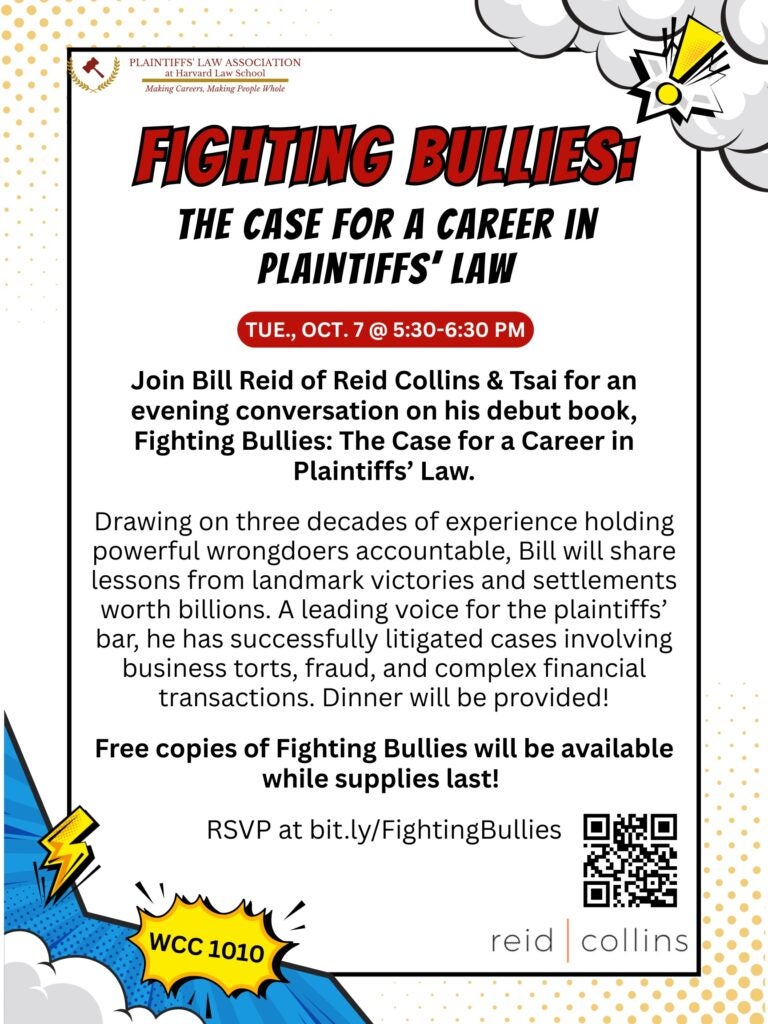 Fighting Bullies: The Case for a Career in Plaintiffs’ Law - Harvard ...