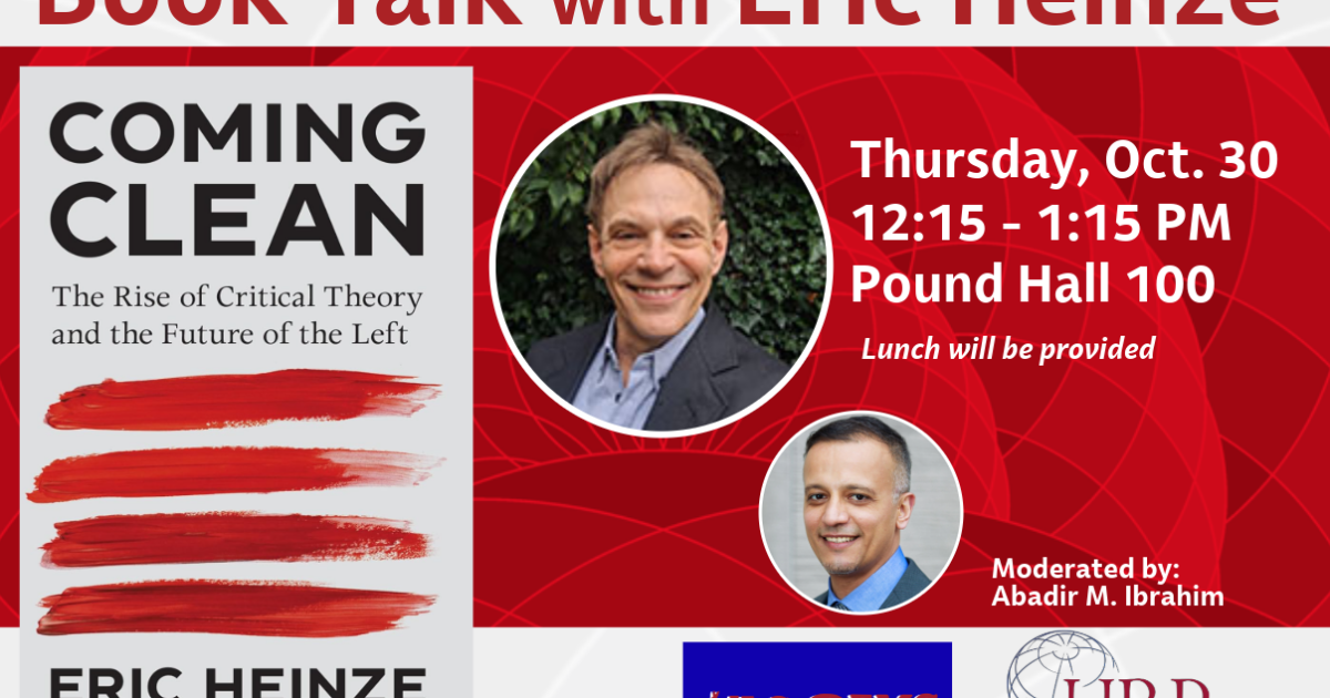 Book Talk on "Coming Clean: The Rise of Critical Theory and the Future ...