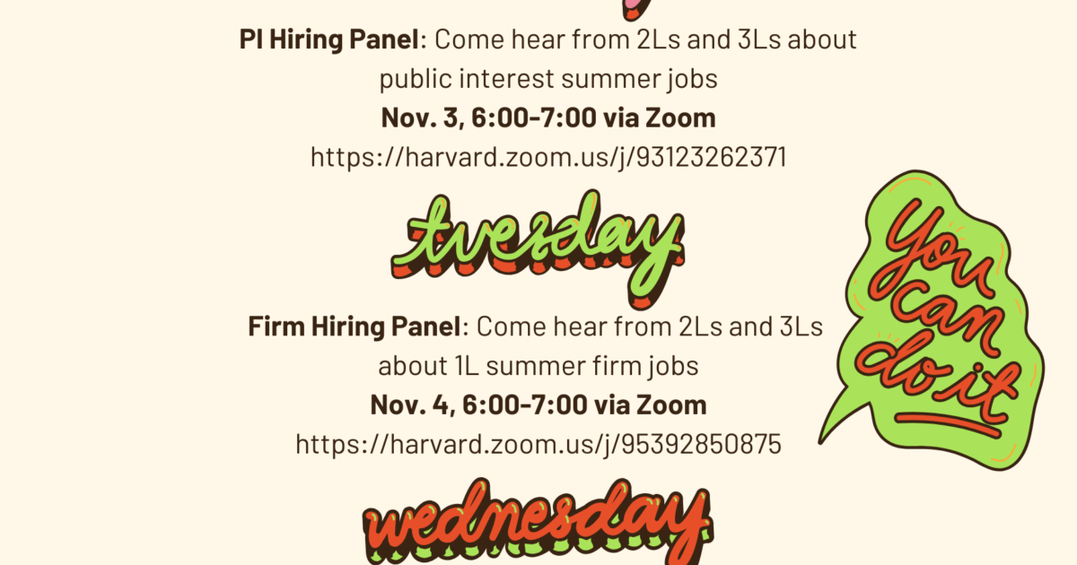 BSA Professional Development Week: Public Interest Hiring - Harvard Law ...