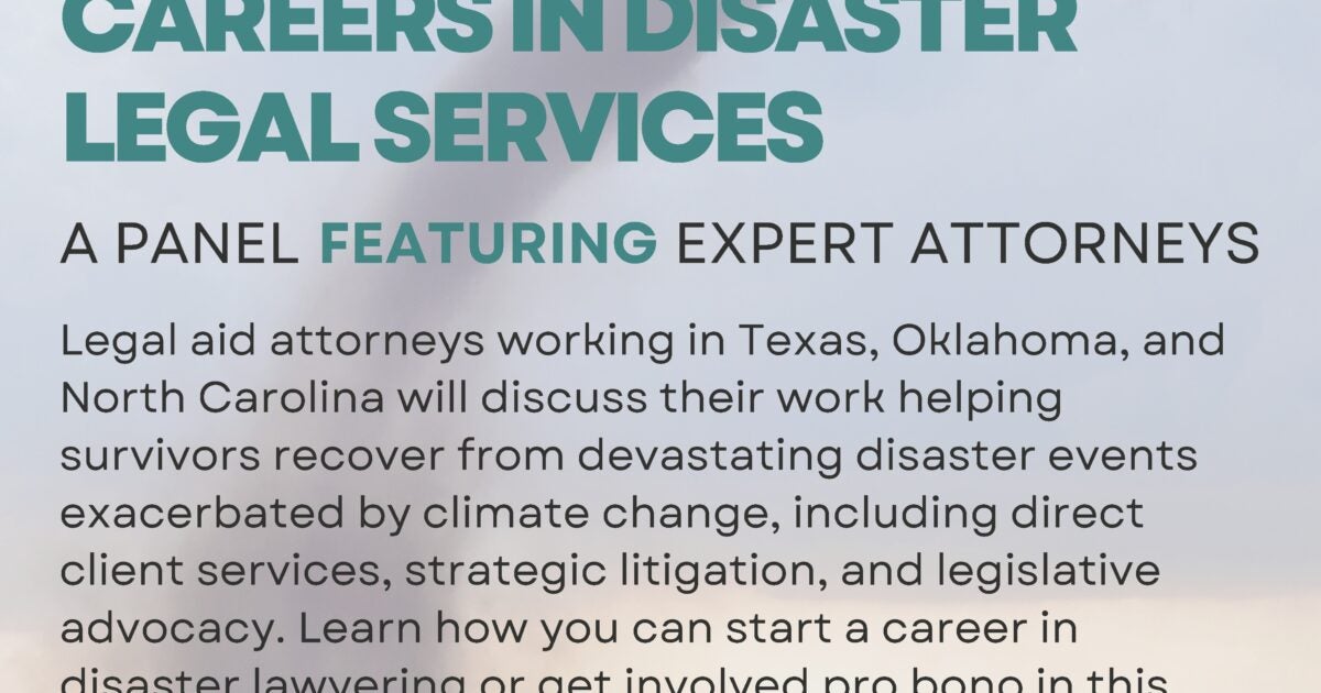 Resilience and Recovery: Careers in Disaster Legal Services - Harvard ...