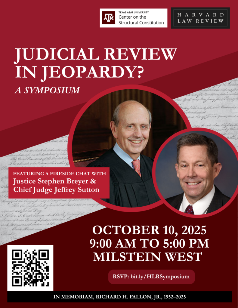 Judicial Review in Jeopardy? A Symposium Featuring Justice Stephen ...