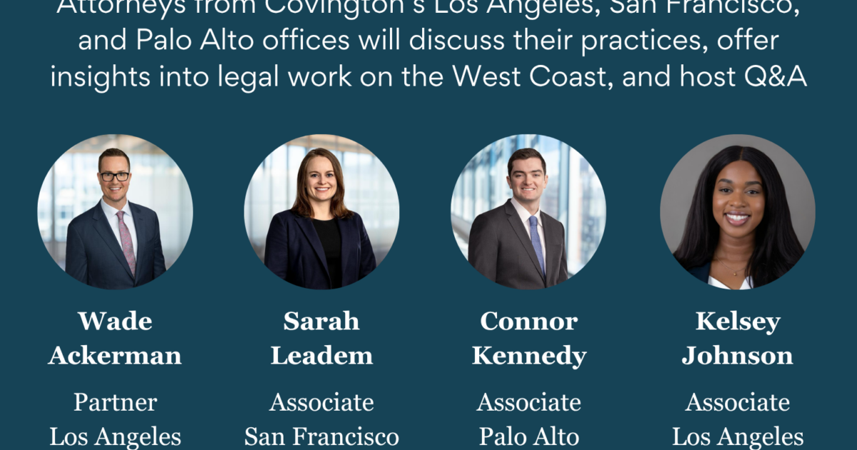 Covington West Coast Lunch Panel - Harvard Law School | Harvard Law School
