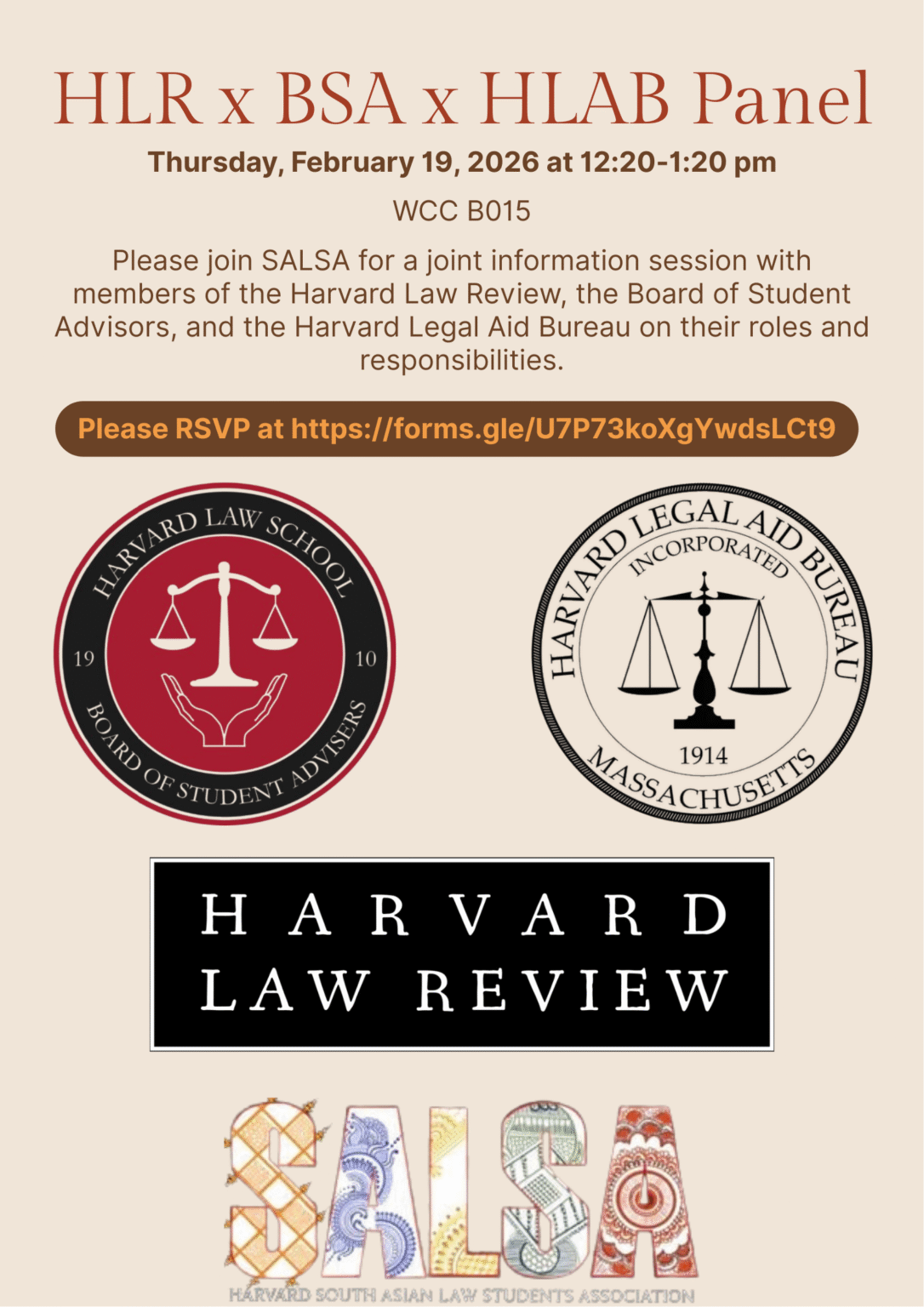 SALSA HLR x BSA x HLAB Panel - Harvard Law School | Harvard Law School
