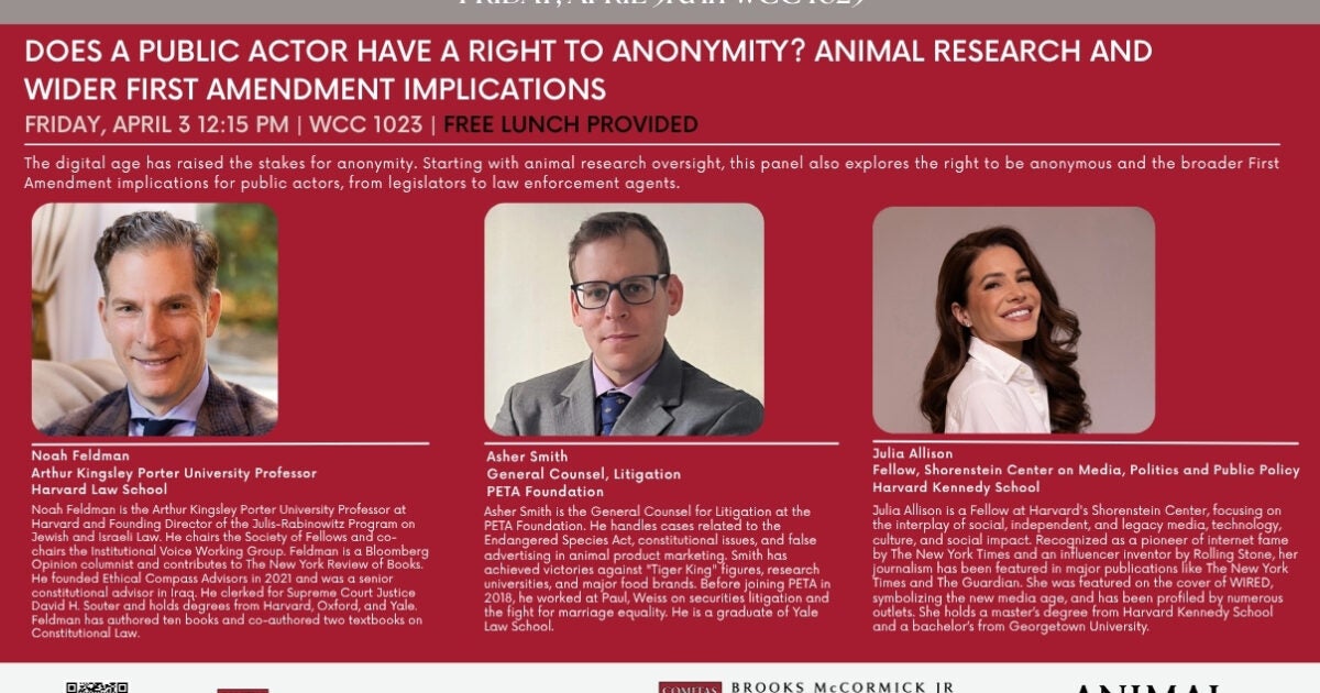 Does a Public Actor Have the Right to Anonymity? Animal Research and ...